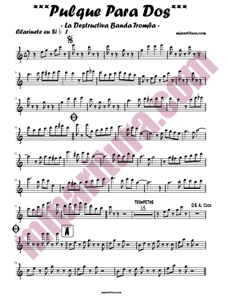 Pulque para Dos - La Destructiva Banda Tromba | PDF