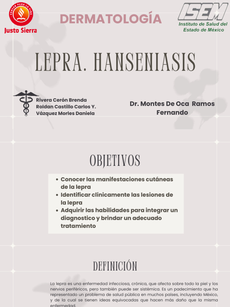 Manifestaciones y Epidemiología de la Lepra | PDF