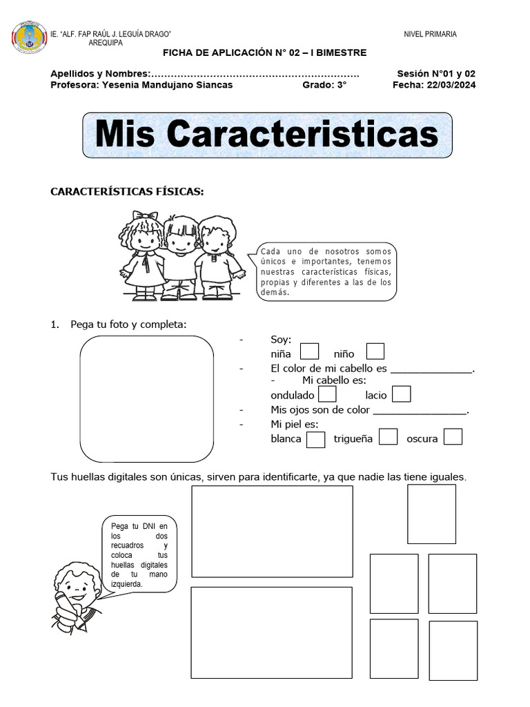 Ficha N°02 Caracteristicas | PDF