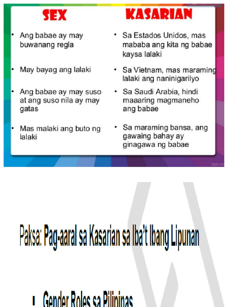 Gender Role Sa Pilipinas | PDF
