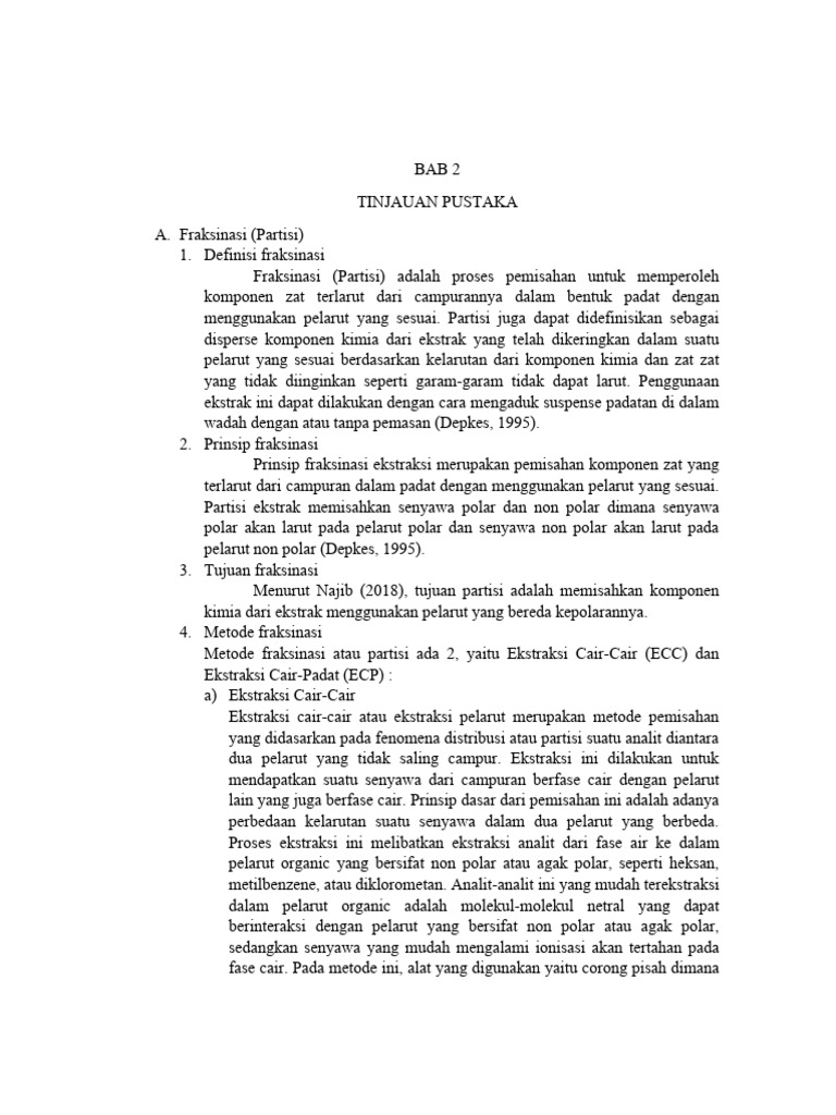 Prinsip dan Metode Fraksinasi Kimia | PDF