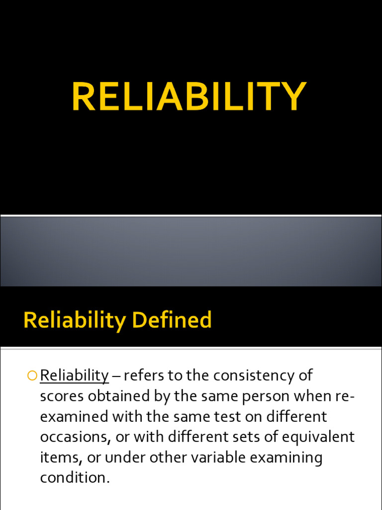 3 - Reliability | PDF