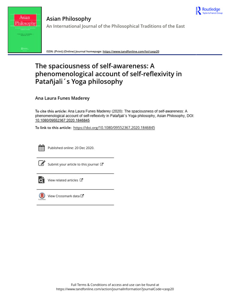 The Spaciousness of Self-Awareness: A Phenomenological Account of Self ...