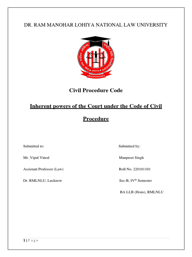 Manpreet Singh CPC Project | PDF | Law | Finance & Money Management