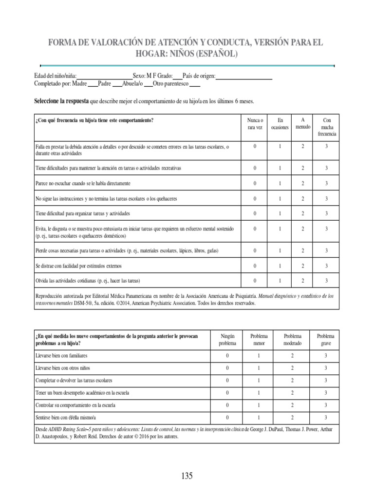 Escala de Evaluación TDAH-5 para Niños y Adolescentes, Ed. 1 - George J ...