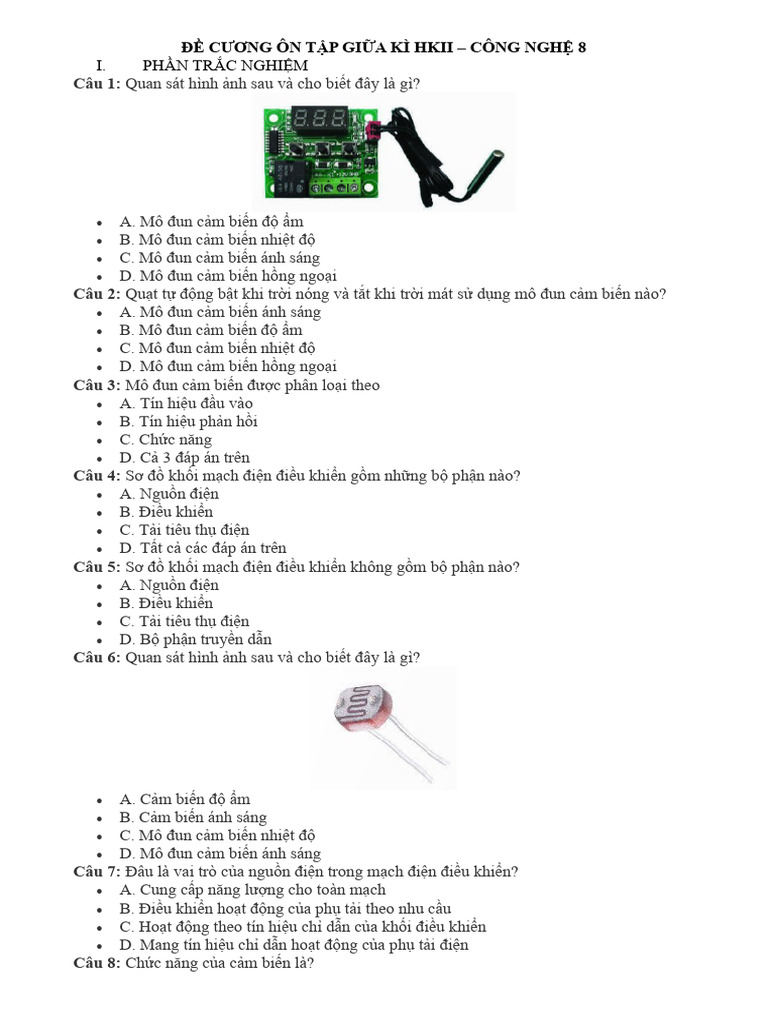 ĐỀ CƯƠNG ÔN TẬP GIỮA KÌ HKII CN8 | PDF