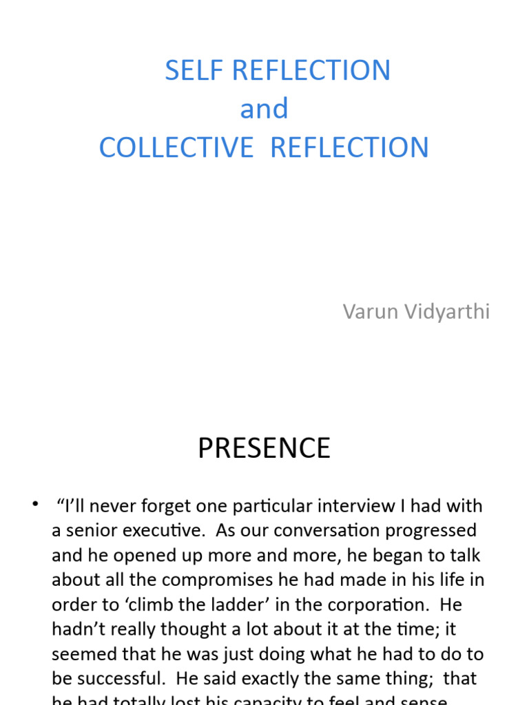 Self and Collective Reflection Guide | PDF | Thought | Mind