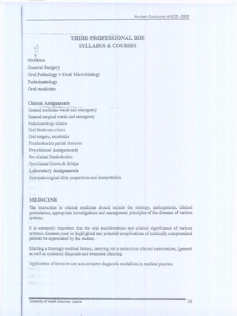 Curr Bds Prof3 UHS | PDF