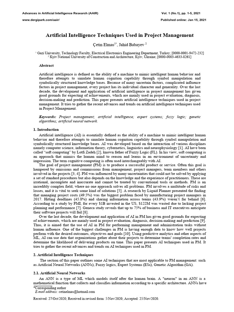 Artificial Intelligence Techniques Used | PDF | Artificial Intelligence ... Artificial Intelligence Techniques Used | PDF | Artificial Intelligence ...