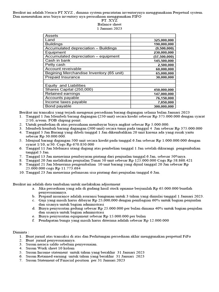 Soal Dagang Perpetual Fifo | PDF | Pengelolaan Keuangan & Uang | Griya & Taman