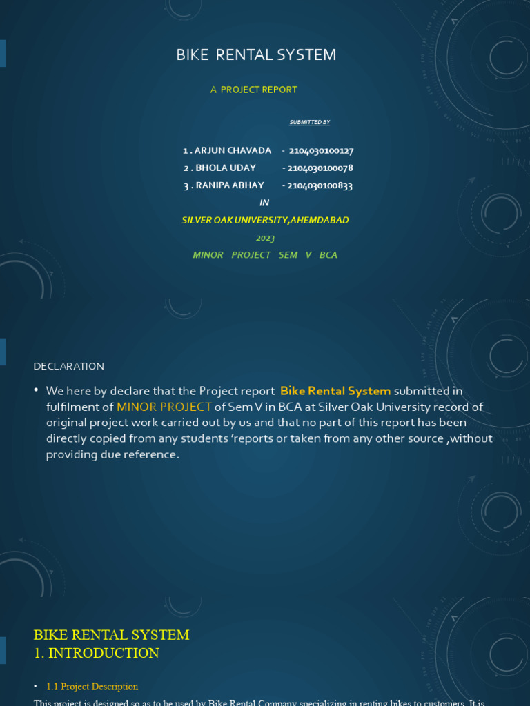 Bike Rental System | PDF | System | User Interface