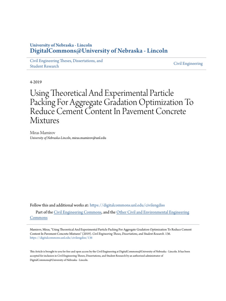 Using Theoretical And Experimental Particle Packing For Aggregate Pdf Concrete Cement