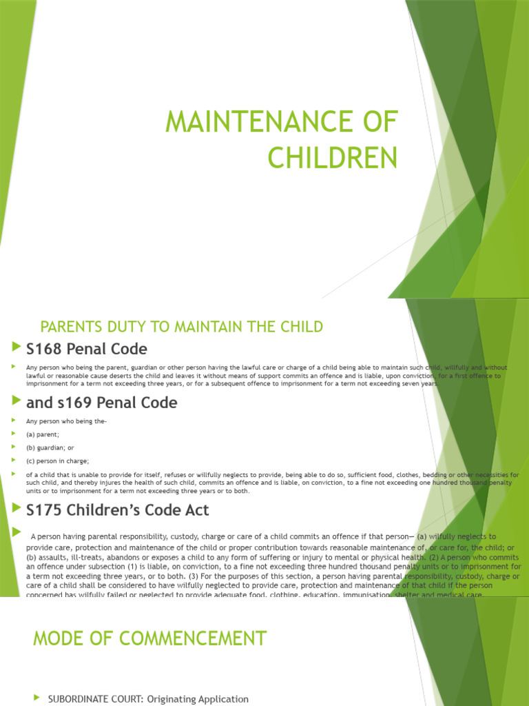Child Maintenance Obligations and Laws | PDF | Judgment (Law) | Family