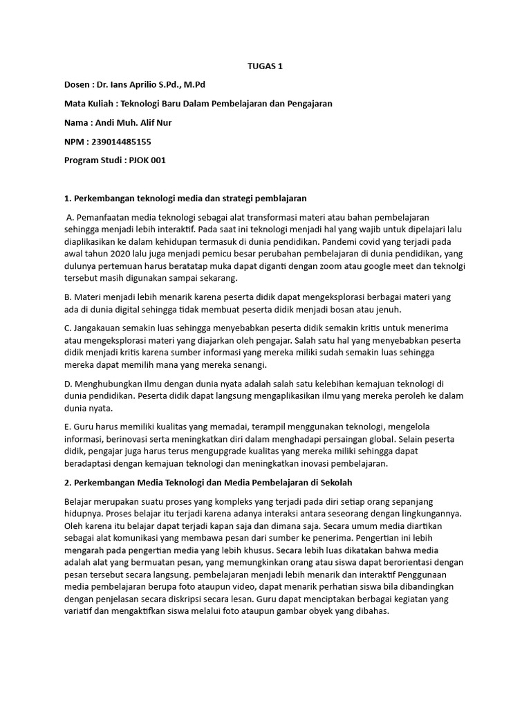 Andi Muh. Alif Nur - Pjok Oo1 | PDF