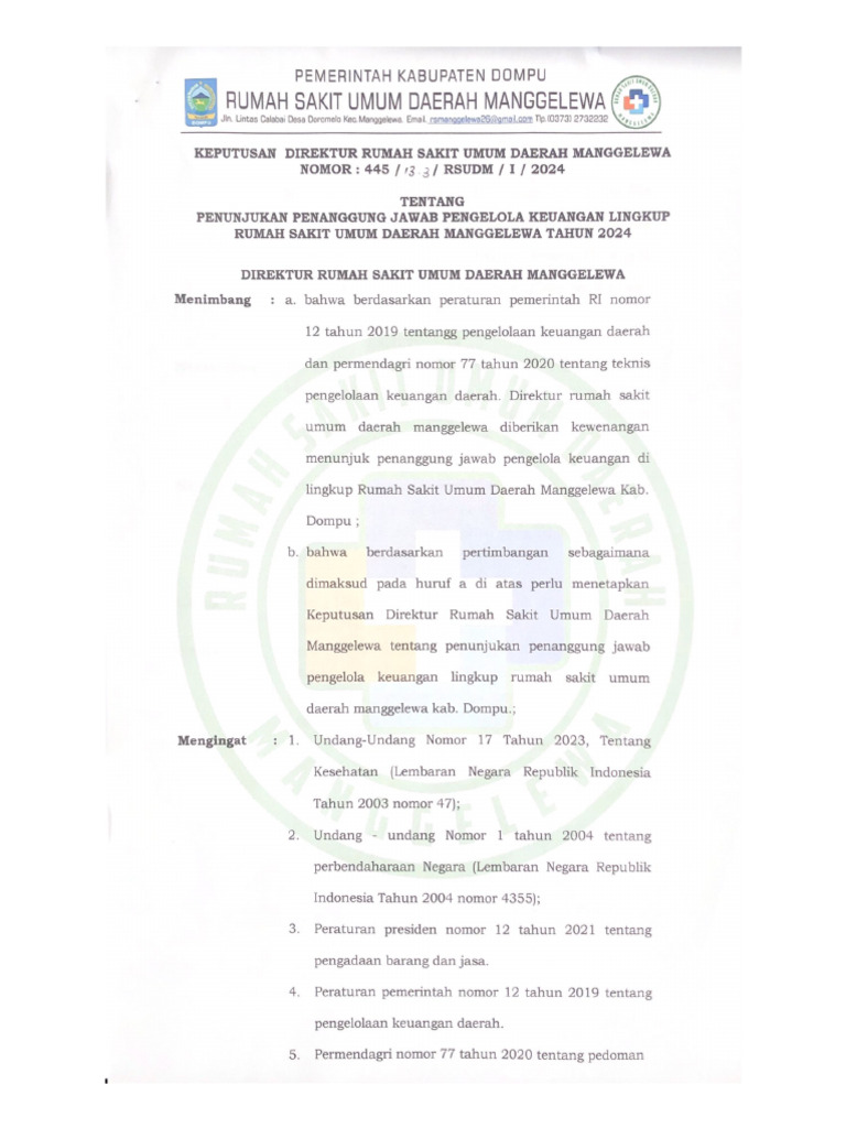 Pemerintah Kabupaten Dompu | PDF