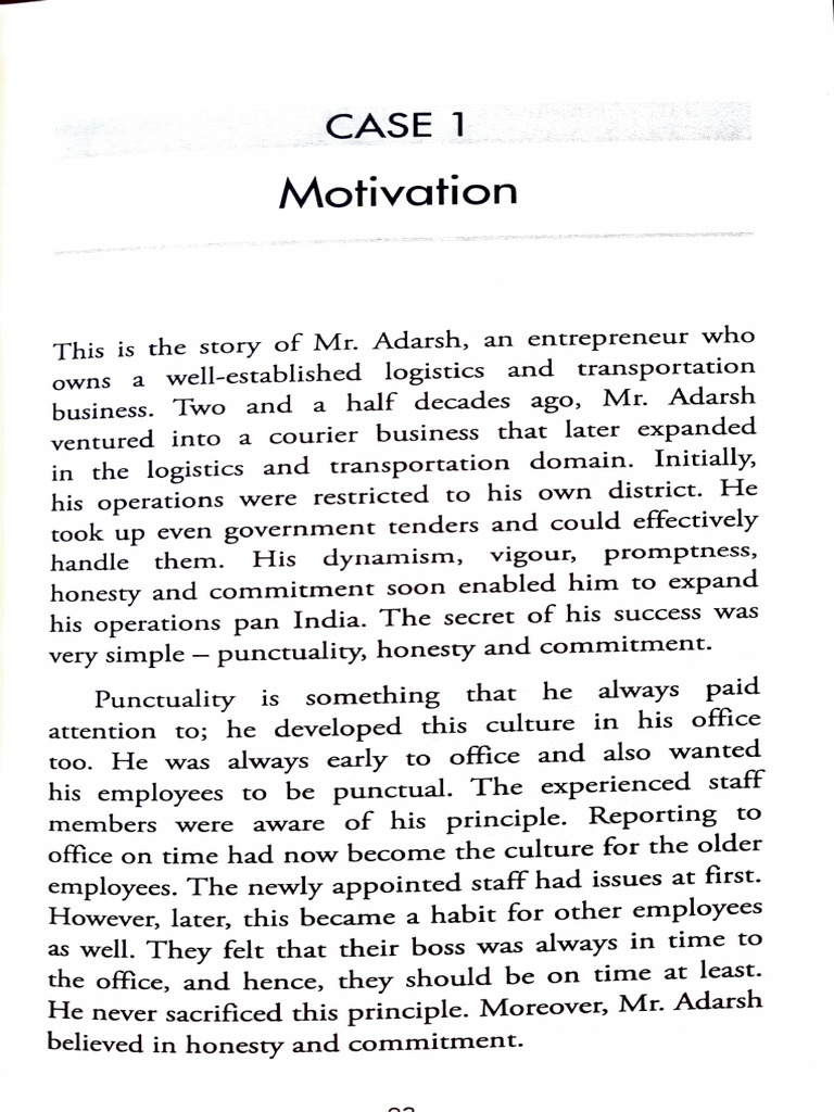 Motivation - Case Study | PDF