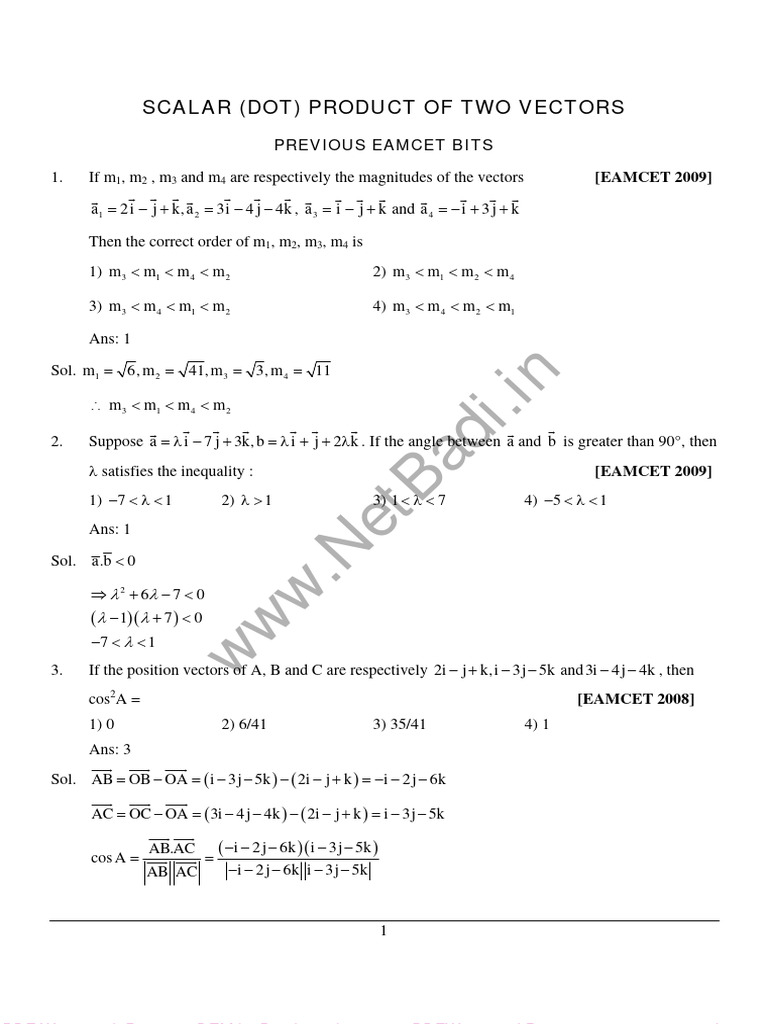 Scalar Dot Product | PDF | Linear Algebra | Algebra