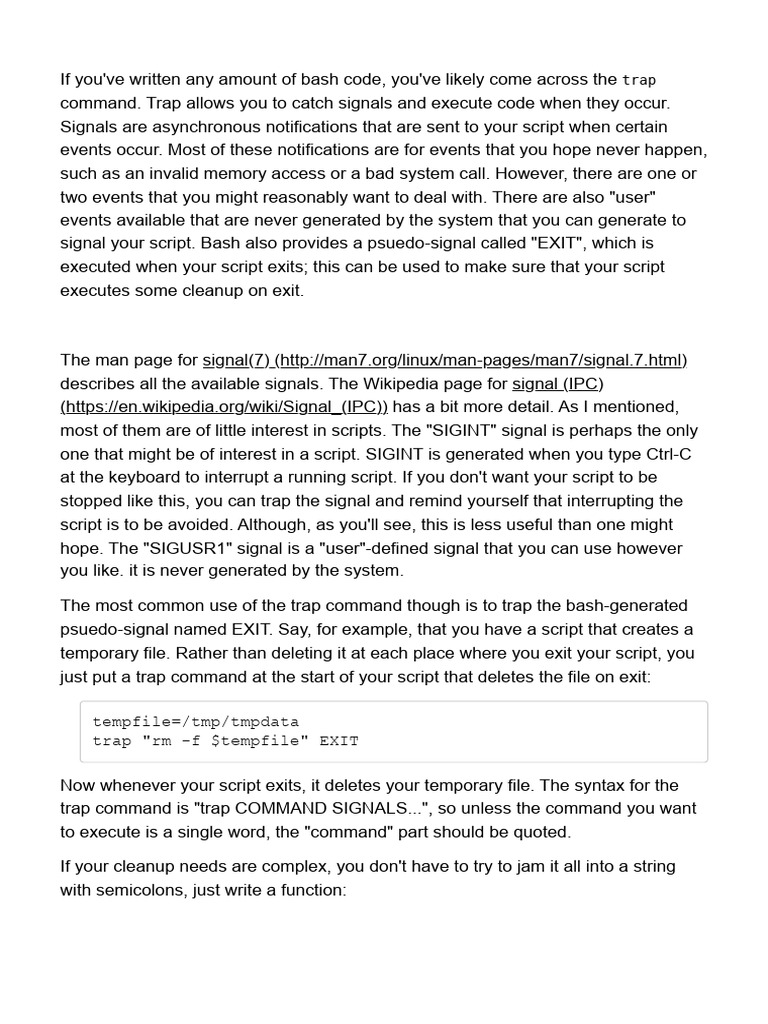 The Bash Trap Command - Linux Journal | PDF | Computer Engineering ...