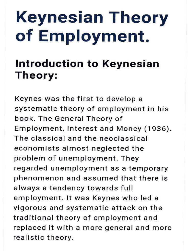 Keynes Theory | PDF | Keynesian Economics | John Maynard Keynes