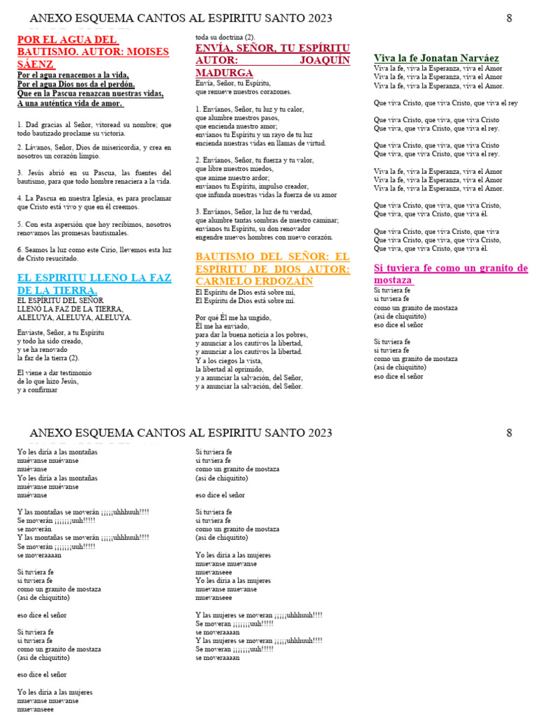 Anexo Cantos Al Espíritu Santo | PDF | Cristo (título) | Fe