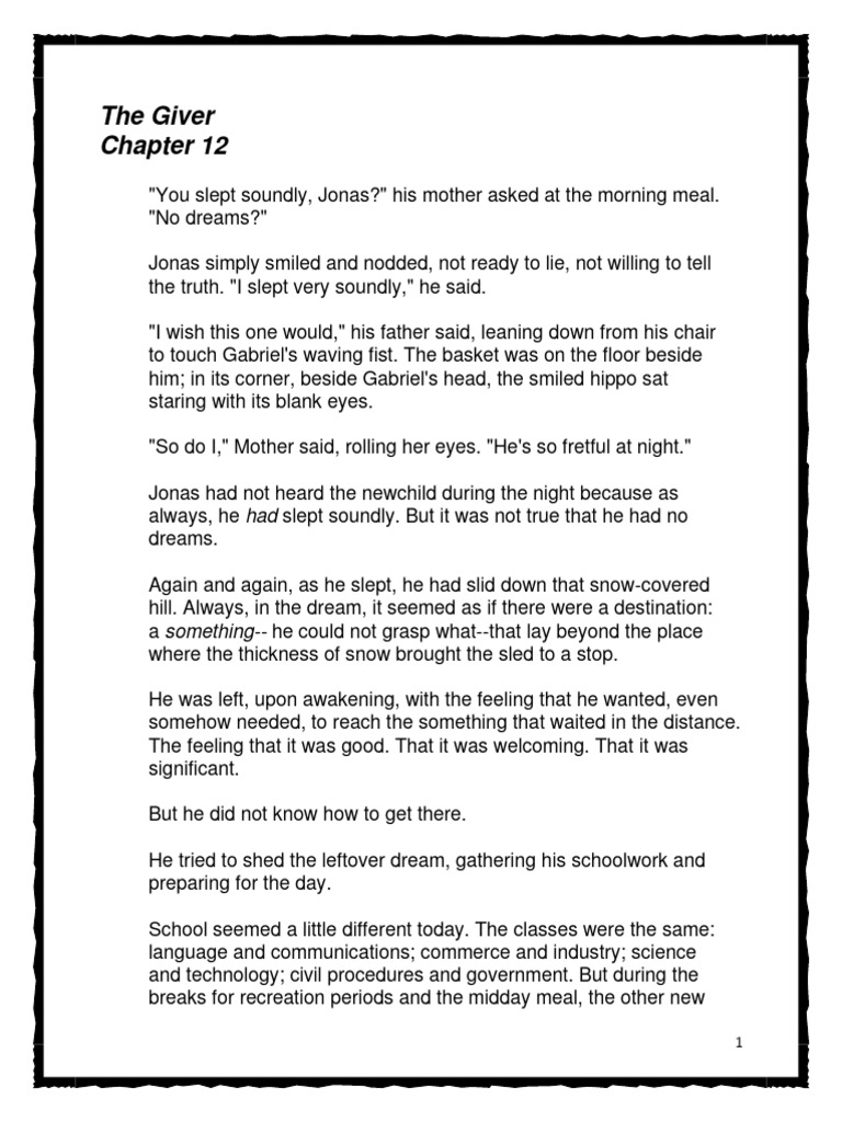 The Giver | PDF | The Giver | Memory