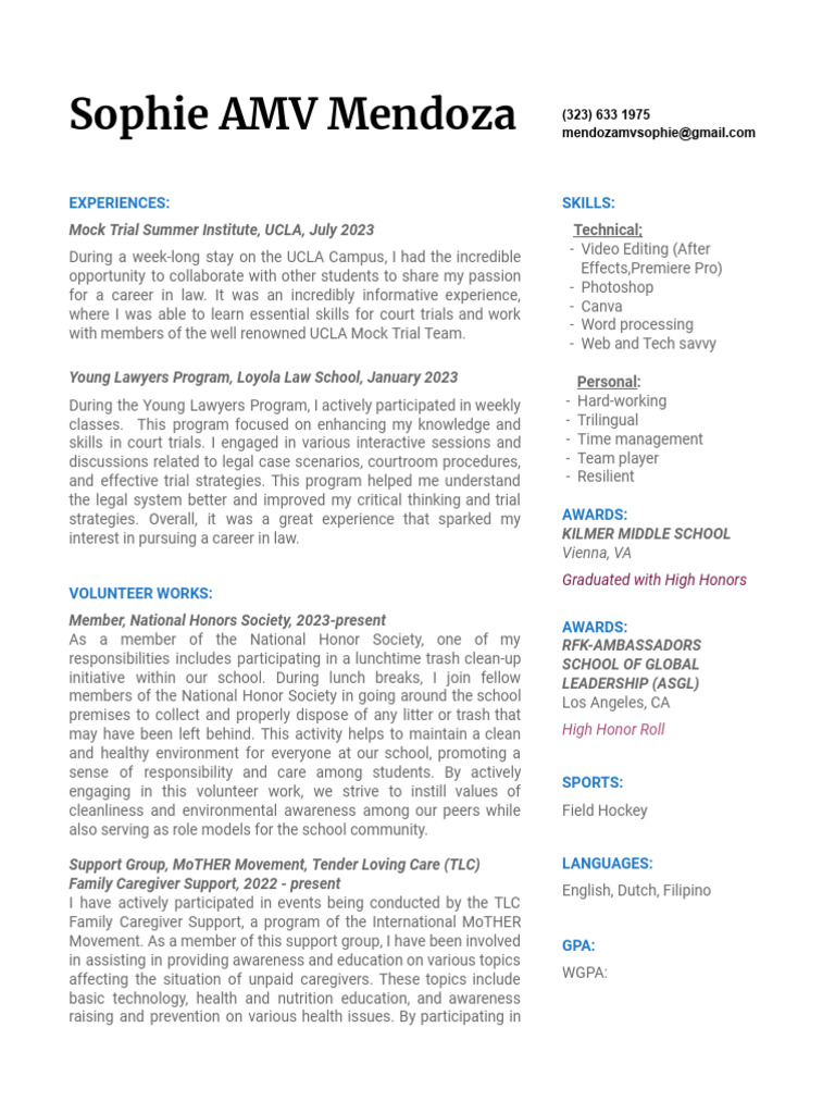 Resume 2024 1 | PDF | Caregiver | Mentorship