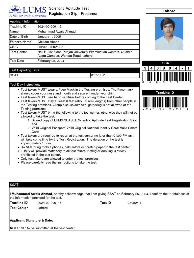 2024 00 009115 Registration Slip | PDF | Access Control | Government ...