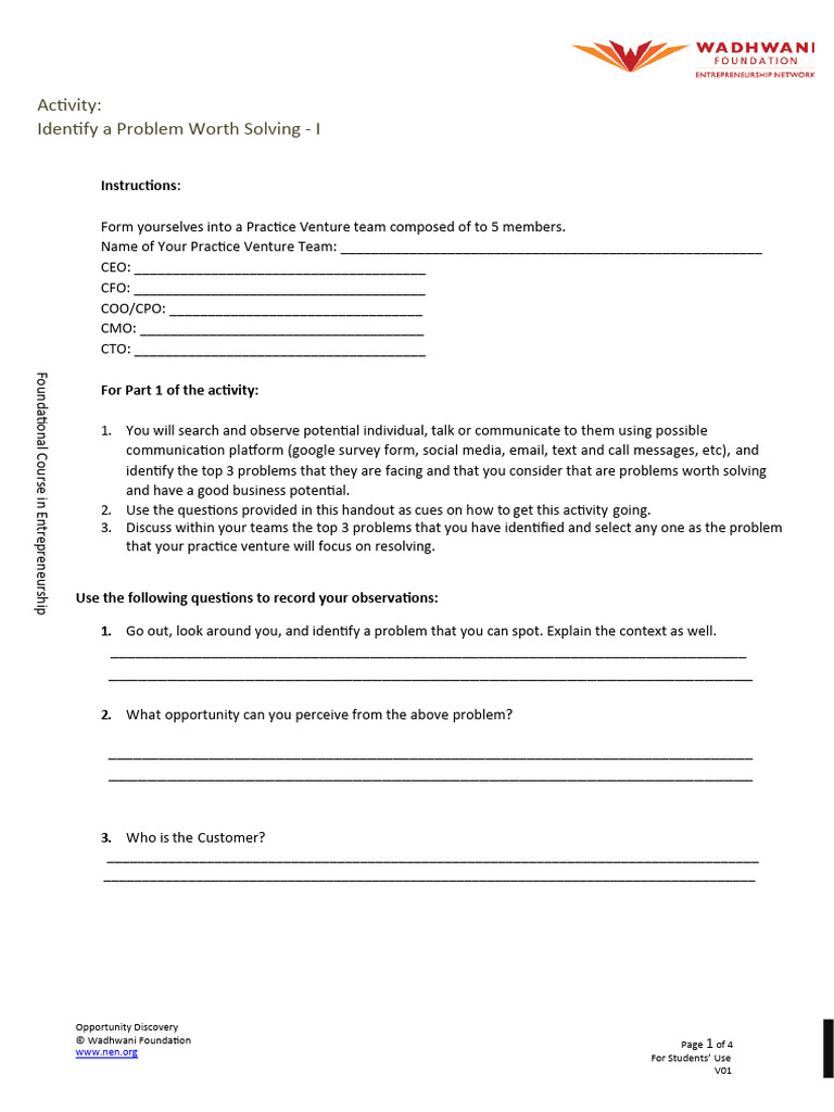 Identify A Problem Worth Solving - I | Download Free PDF | Human Communication | Communication