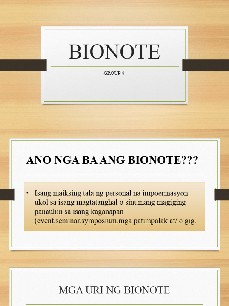 BIONOTE | PDF