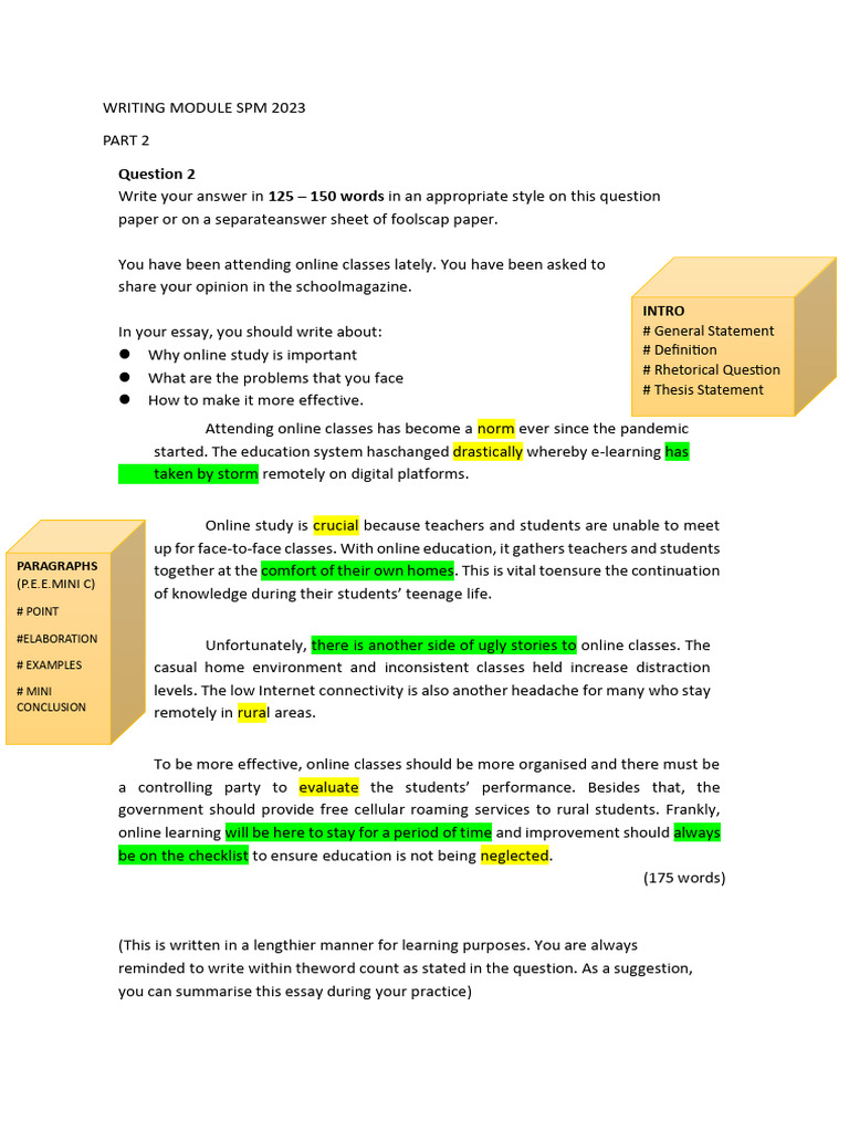 SPM Writing Module Part 2 2023 Draft | PDF | Educational Technology | Water