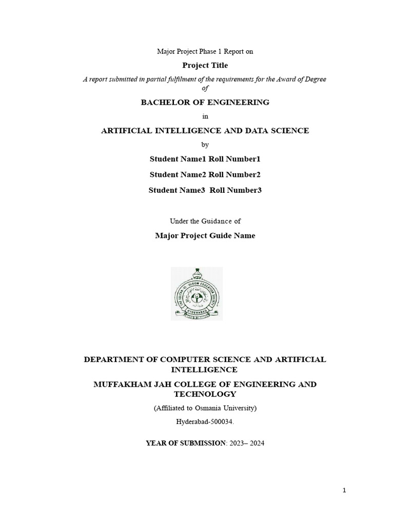 Major Project Phase 1 Report-Template | PDF | Feasibility Study | Information Technology