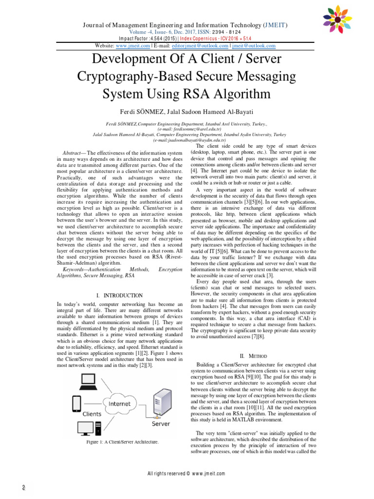 JMEI | PDF | Encryption | Public Key Cryptography