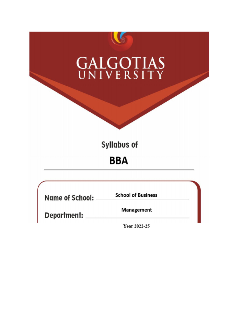 Course Book BBA 2022-25 Revised | PDF | Long Run And Short Run | Marketing