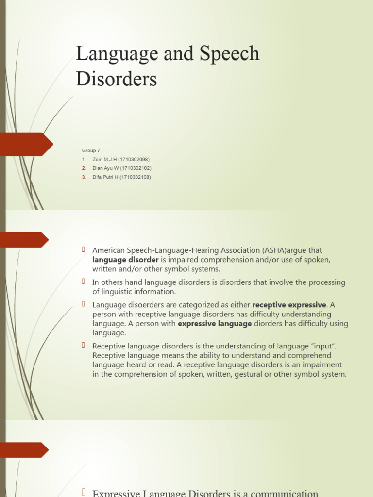 Language and Speech Disorders (PSYCHO) | PDF | Dyslexia | Speech