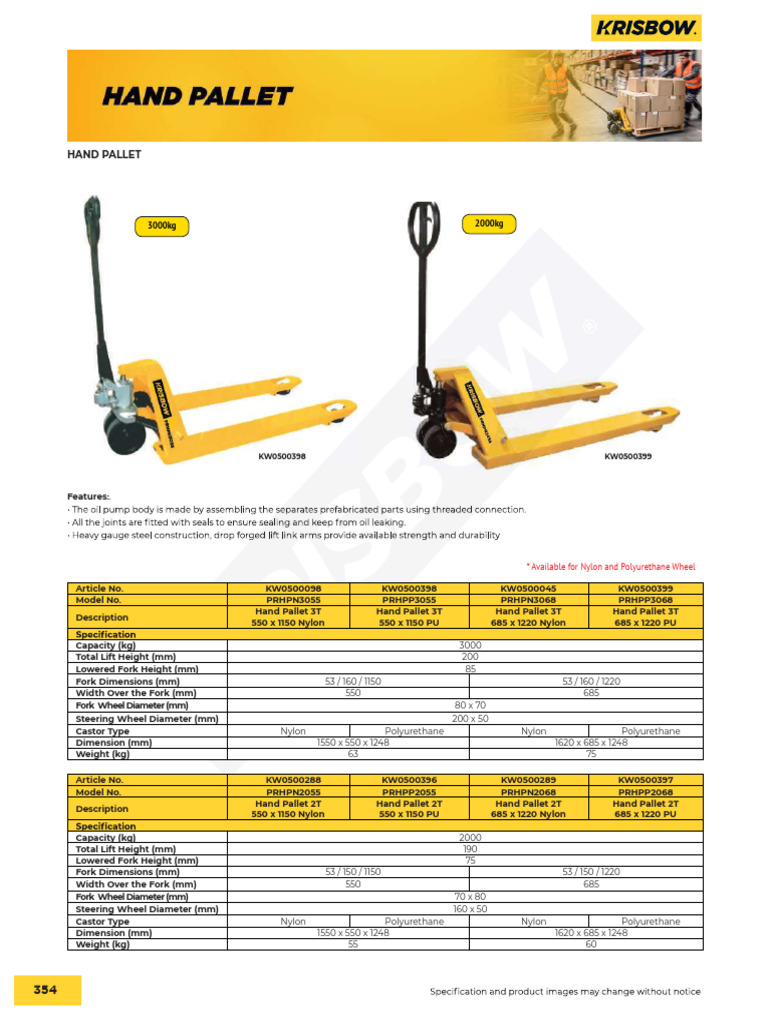 Hand Pallet 2 - 5 T | PDF | Pallet | Steering