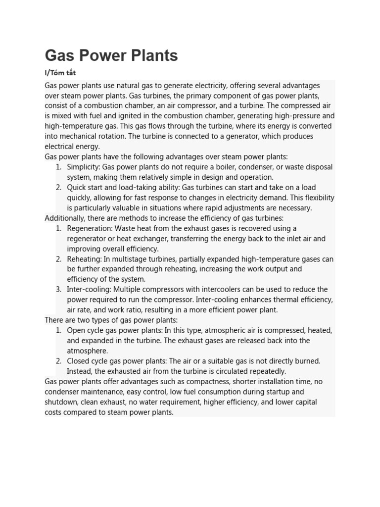 Gas Power Plants | PDF | Power Station | Gas Turbine