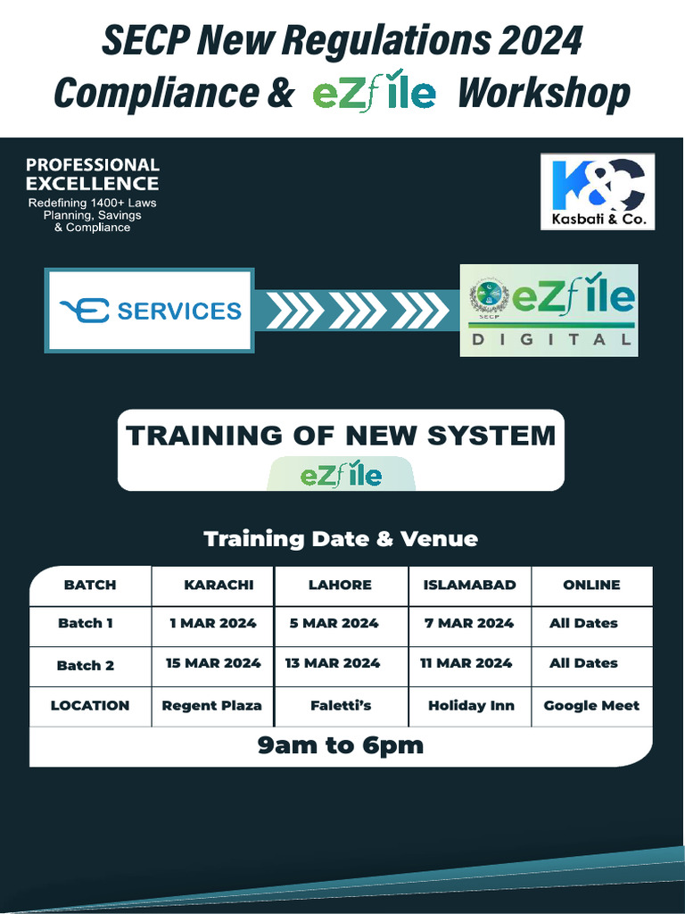 SECP New Regulations 2024 Compliances On Ezfile Workshop | PDF | Business | Corporations