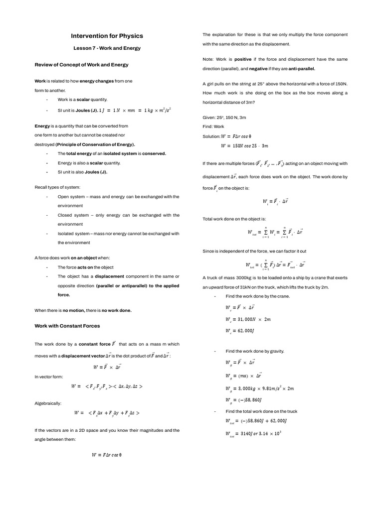 Intervention For Physics | PDF | Force | Momentum