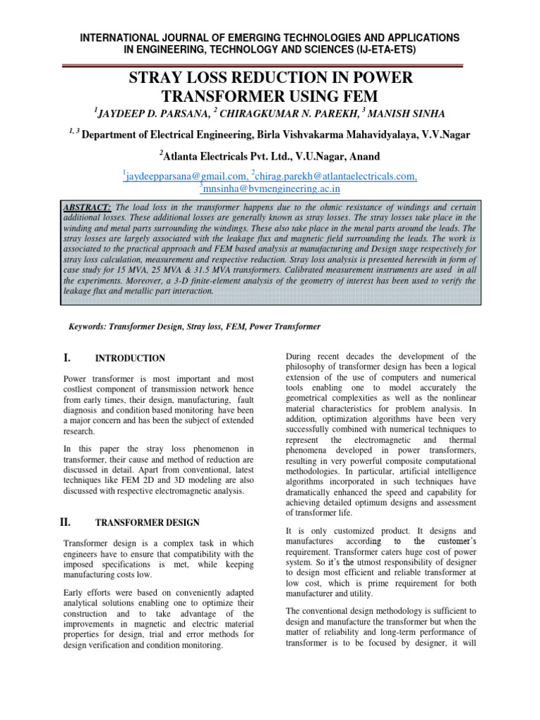 Stray Losses Reduction | PDF | Transformer | Electrical Engineering