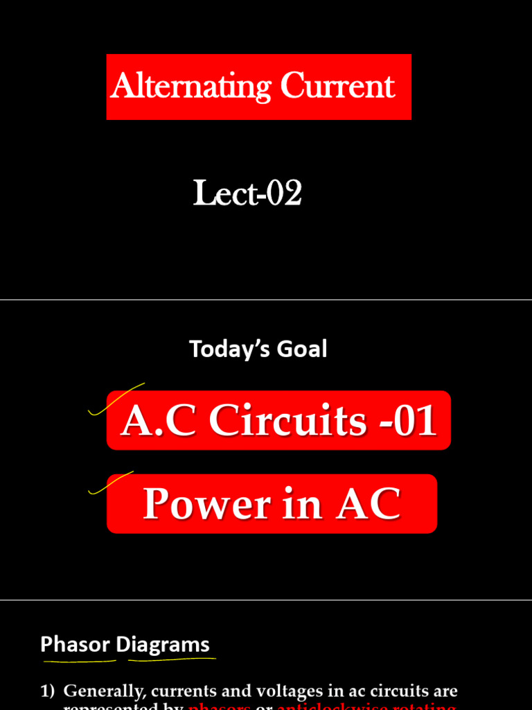 Alternating Current Lecture 02 | PDF | Electrical Network | Inductance