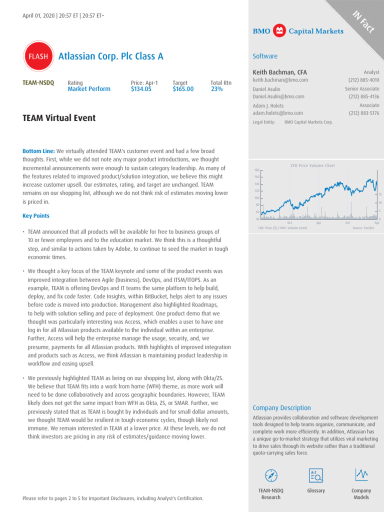 Atlassian: Market Perform Insights | PDF | Financial Analyst | Capital ...