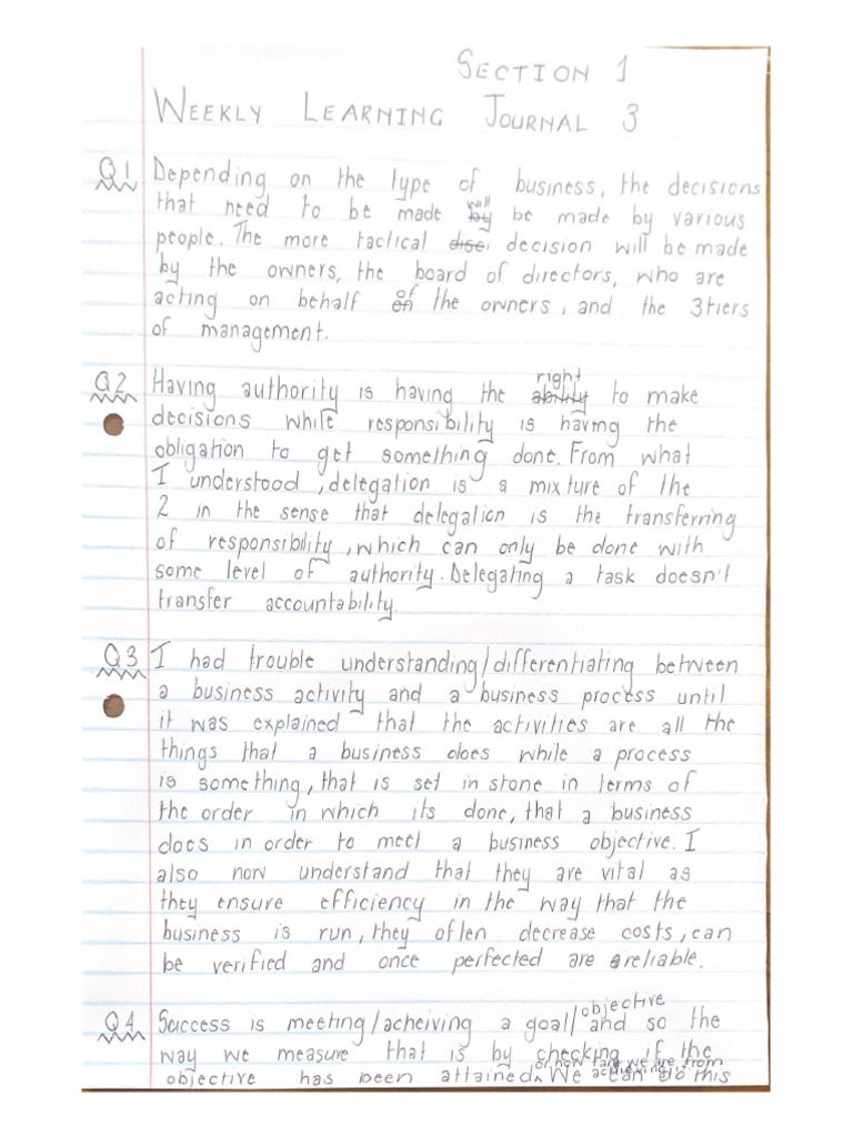 Weekly Journal 3 | PDF