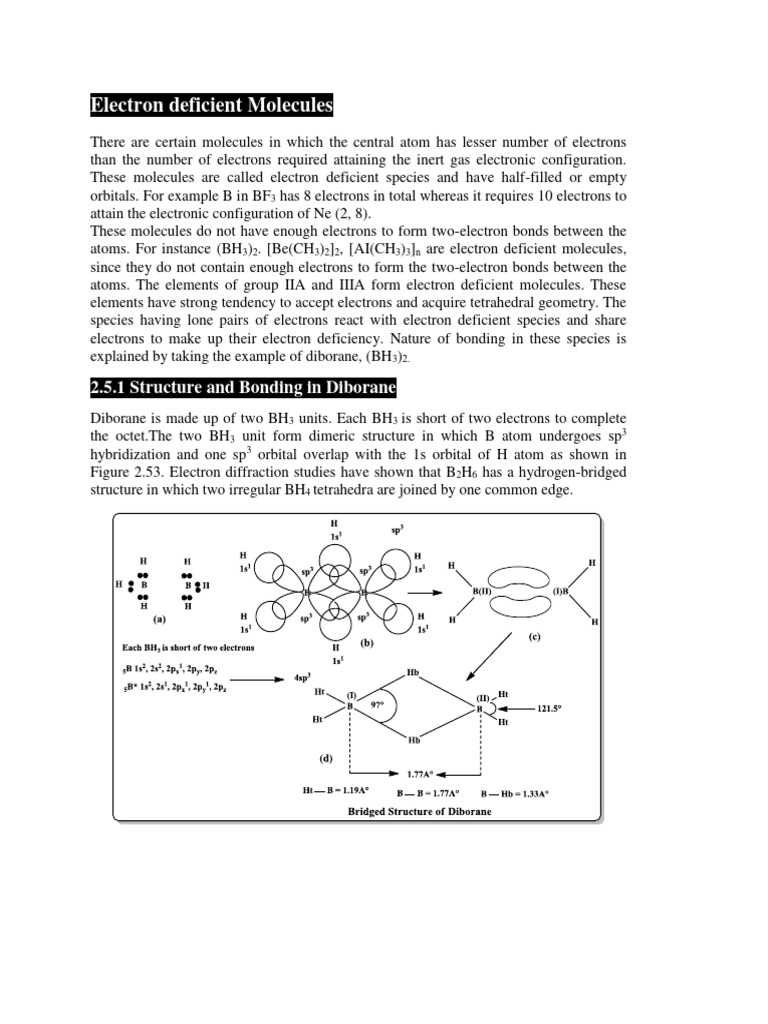 Electron Deficient Molecules | PDF | Chemical Bond | Molecular Orbital