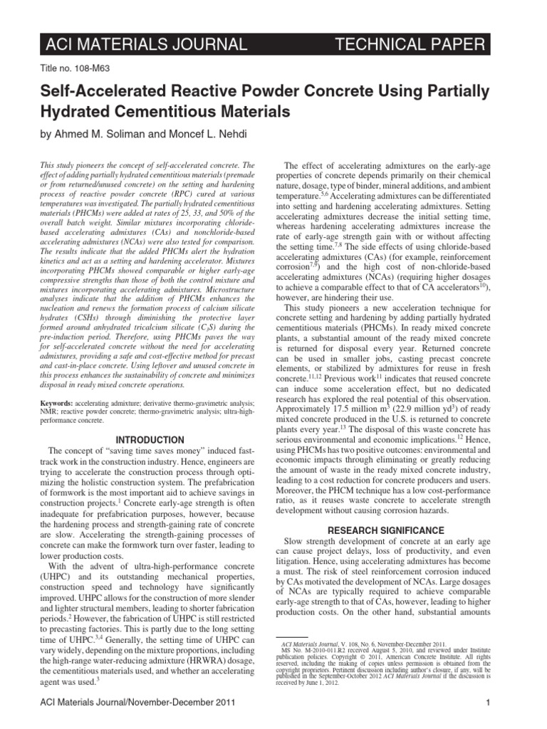 Self AcceleratedSCCAhmedACI | PDF | Concrete | Differential Scanning ...
