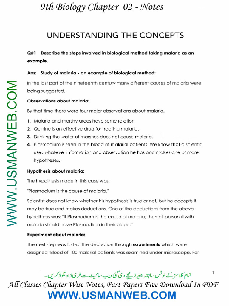 9th Biology Chapter 2 Notes | PDF