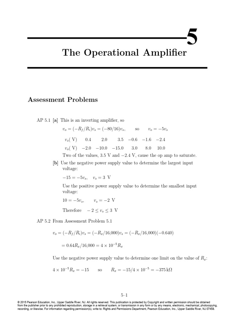 회로이론 Solution 5장 | PDF | Operational Amplifier | Amplifier