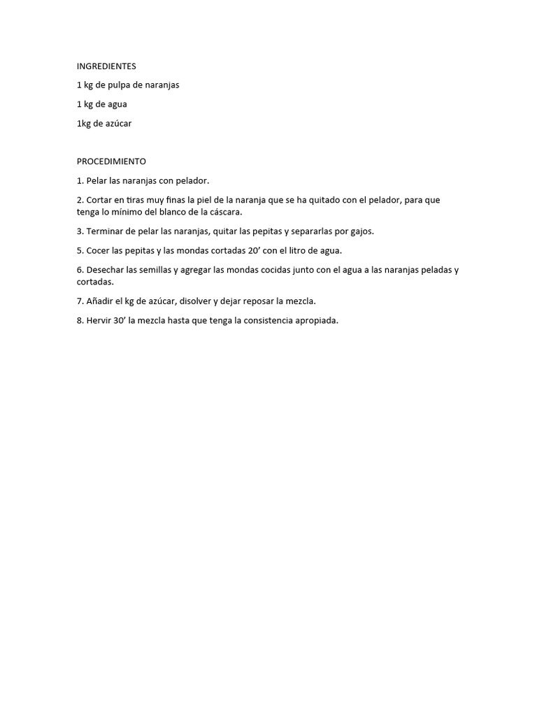 Receta Mermelada De Naranja Amarga Pdf