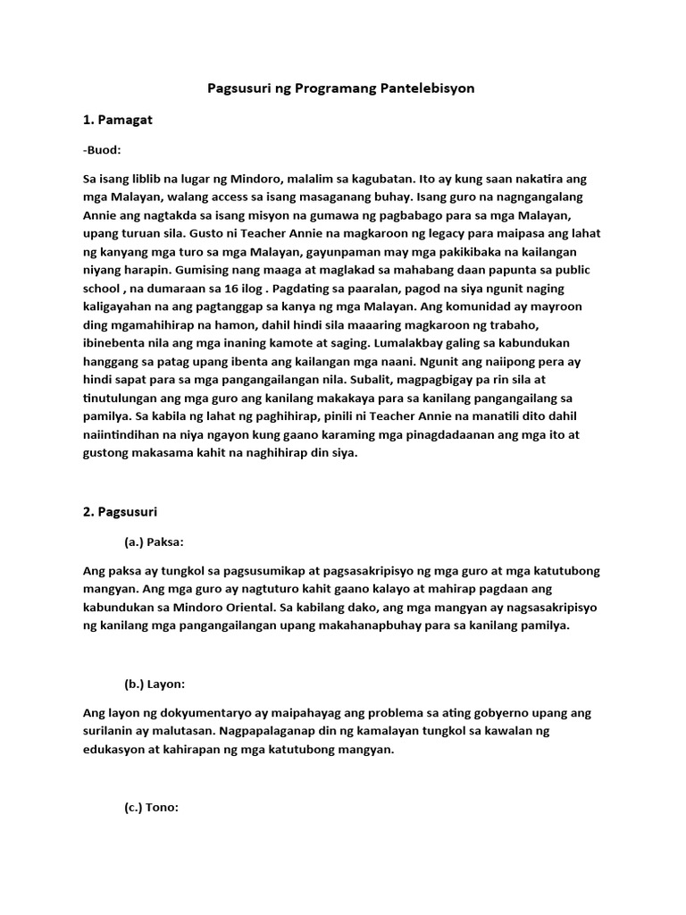 Pamantayang Pagganap 2 Sa Filipino | PDF