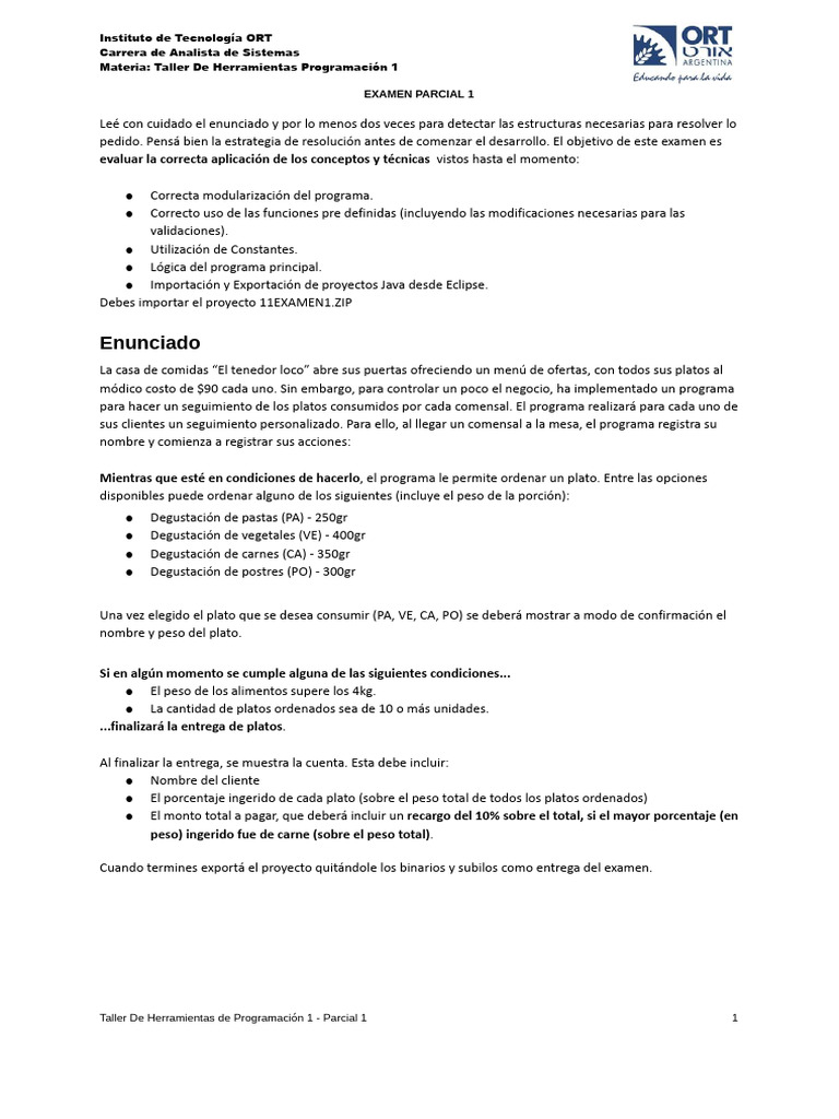 Examen Parcial: Programación Java | PDF | Informática