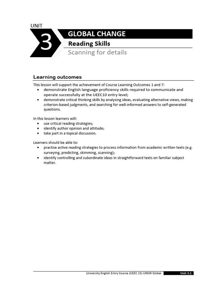 U15 U3 RS 130220 Fill | PDF | Globalization | Learning